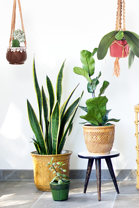 Vintage plantenhanger pot lava drip - Froufrou's