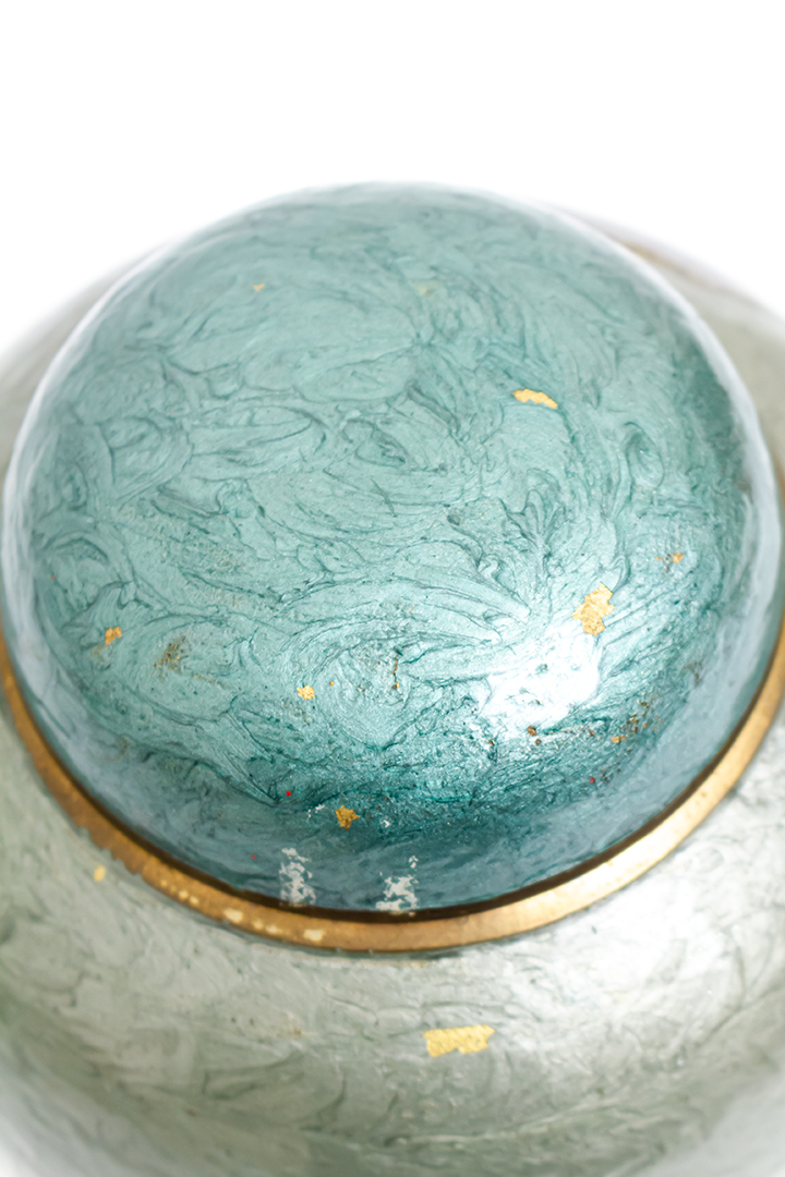 Grote vintage gemberpot mintgroen emaille India - Froufrou's