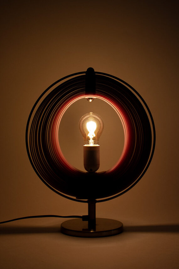 Vintage moon tafellamp met roze lamellen Kare Design - Froufrou's