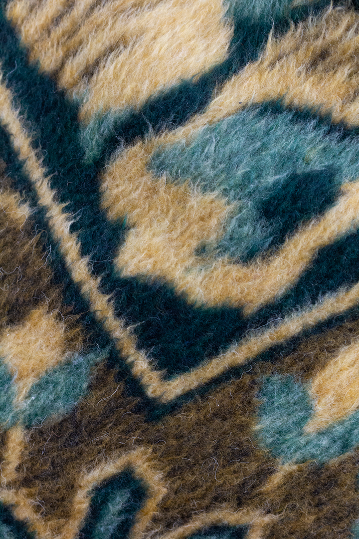 Vintage wollen deken met tijgers donkergroen/bruin/beige - Froufrou's