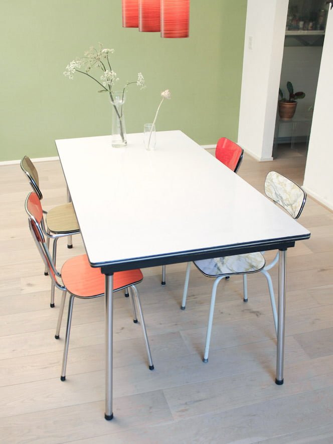 Grote vintage formica eettafel 161 x 80 - Froufrou's