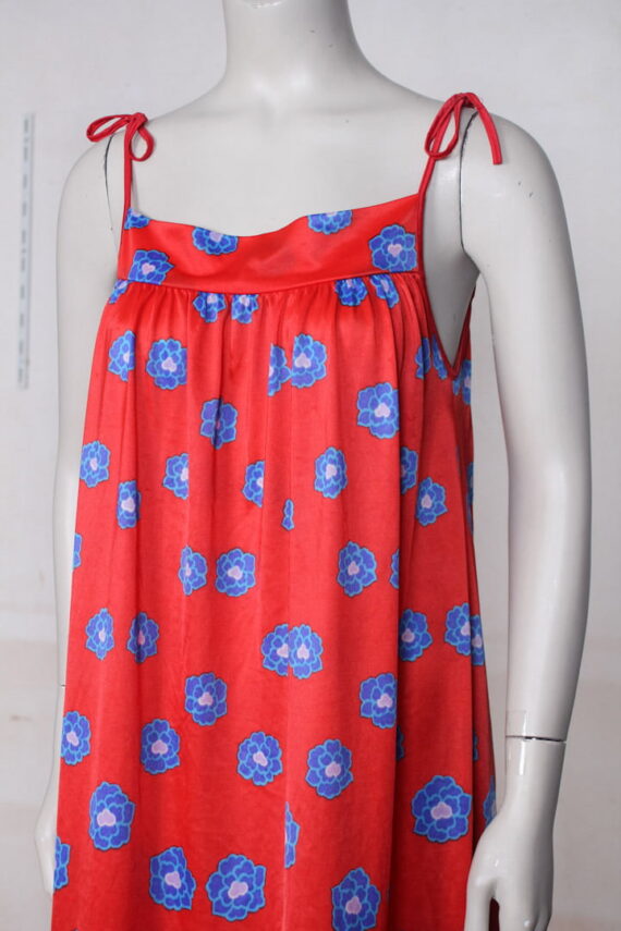 Lange rode zomerjurk jaren 70 - Froufrou's